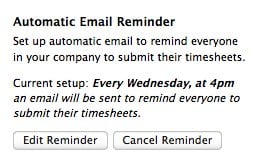Automatic reminder for submitting timesheet - Harvest