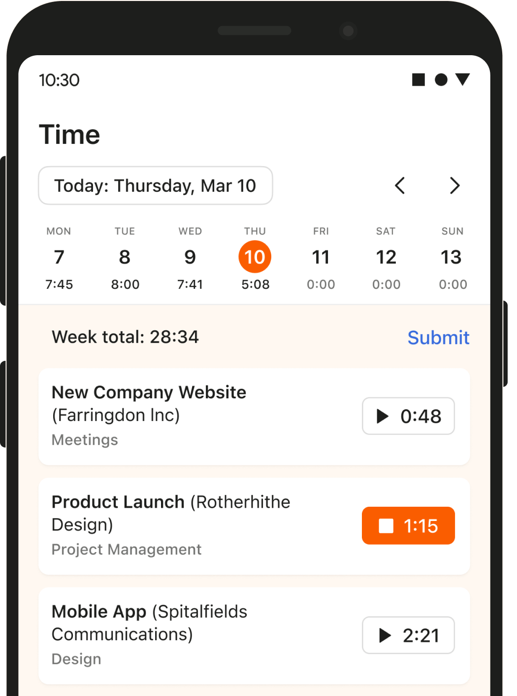 Time Tracking App for Android | Harvest