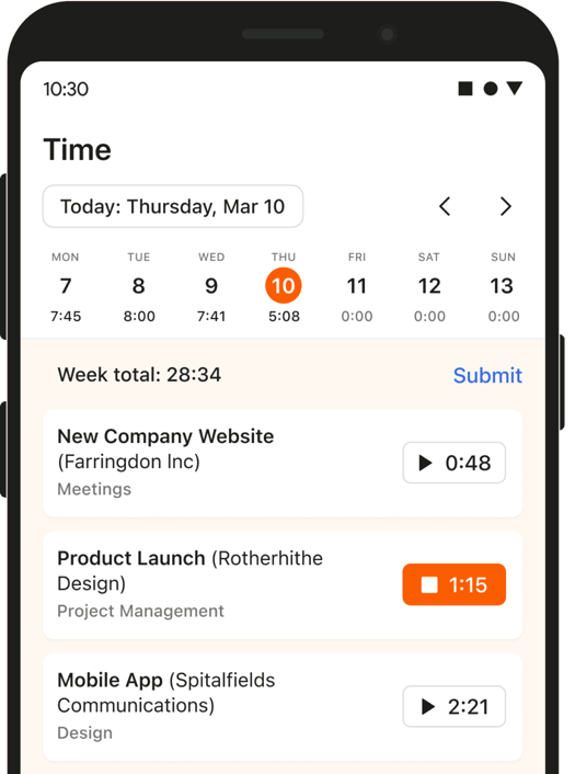 Time Tracking App for Android | Harvest