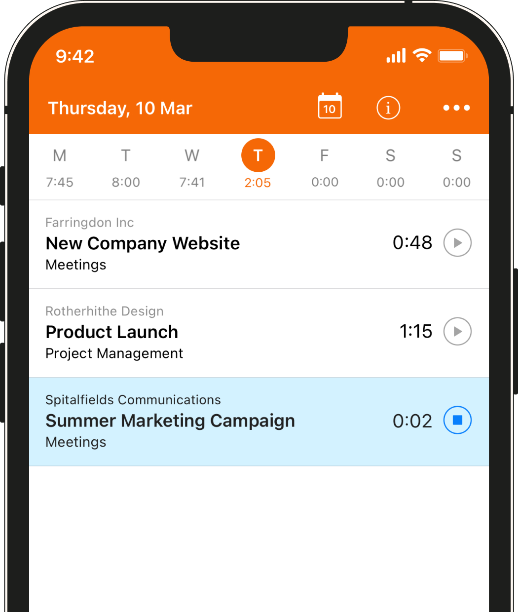 Time Tracking App for iPhone | Harvest