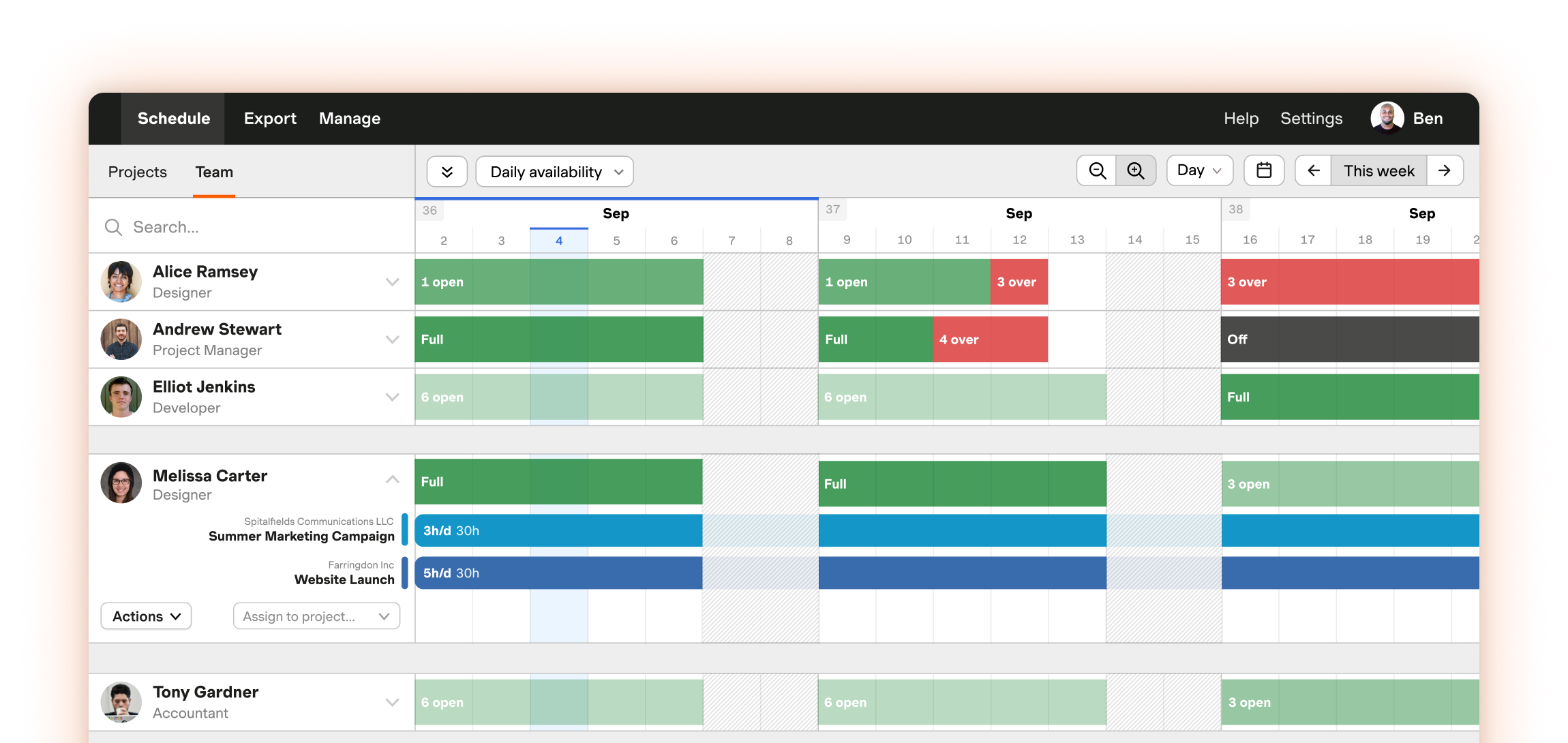 Team Scheduling & Resource Planning Tool | Harvest Forecast