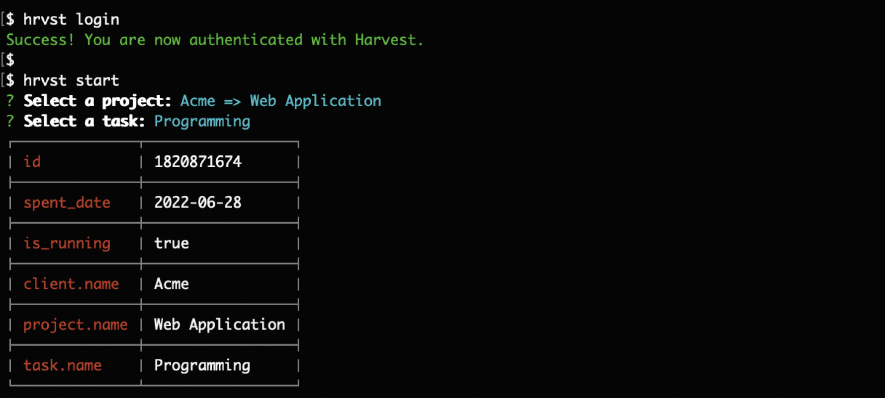 hrvst-cli Time Tracking Integration | Harvest