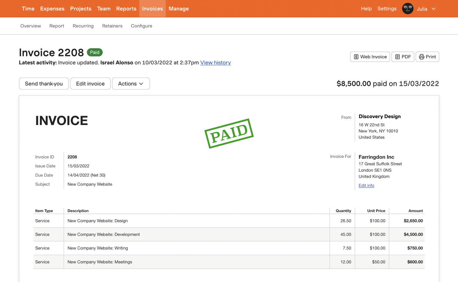 Track Your Hours & Projects with Time Tracking Software | Harvest